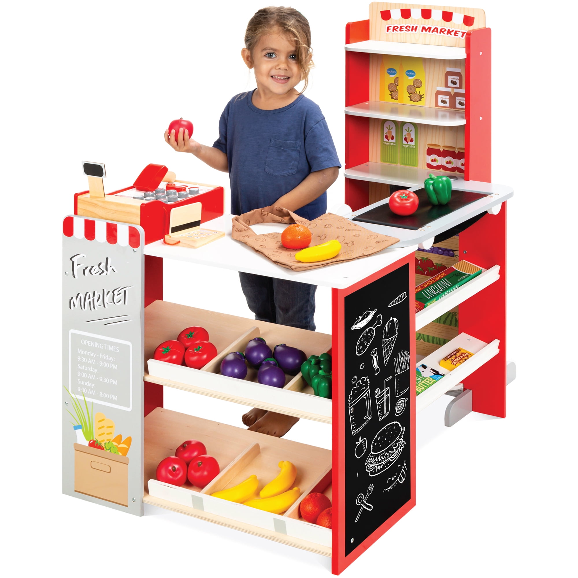 Best Choice Products Kids Pretend Play Grocery Store Wooden Supermarket ...