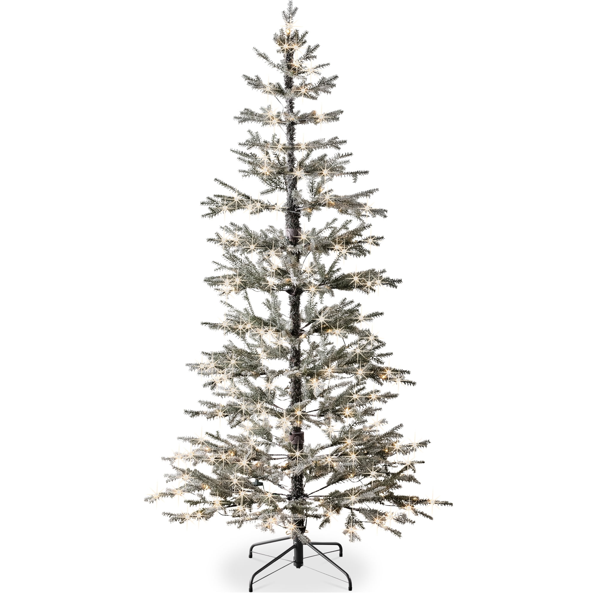 Best Choice Products Pre-Lit Flocked Sparse Christmas Tree 7.5ft ...
