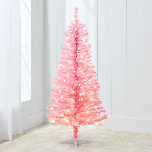 Best Choice Products Prelit Colored Christmas Tree, 4ft Artificial Tree ...
