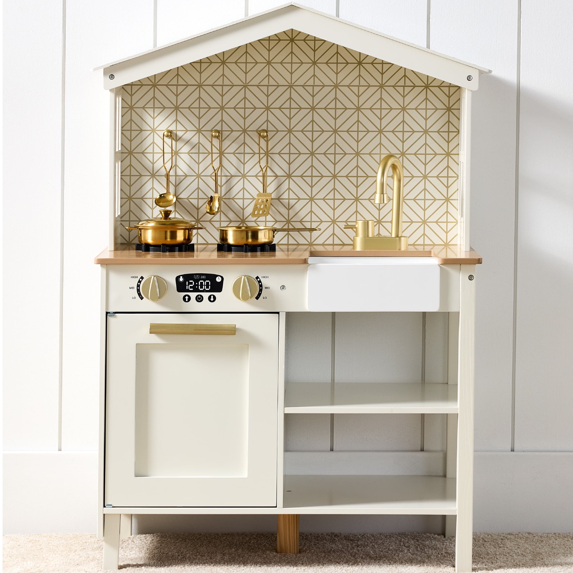Best Choice Products Pretend Play Wooden Farmhouse Kitchen Set w ...