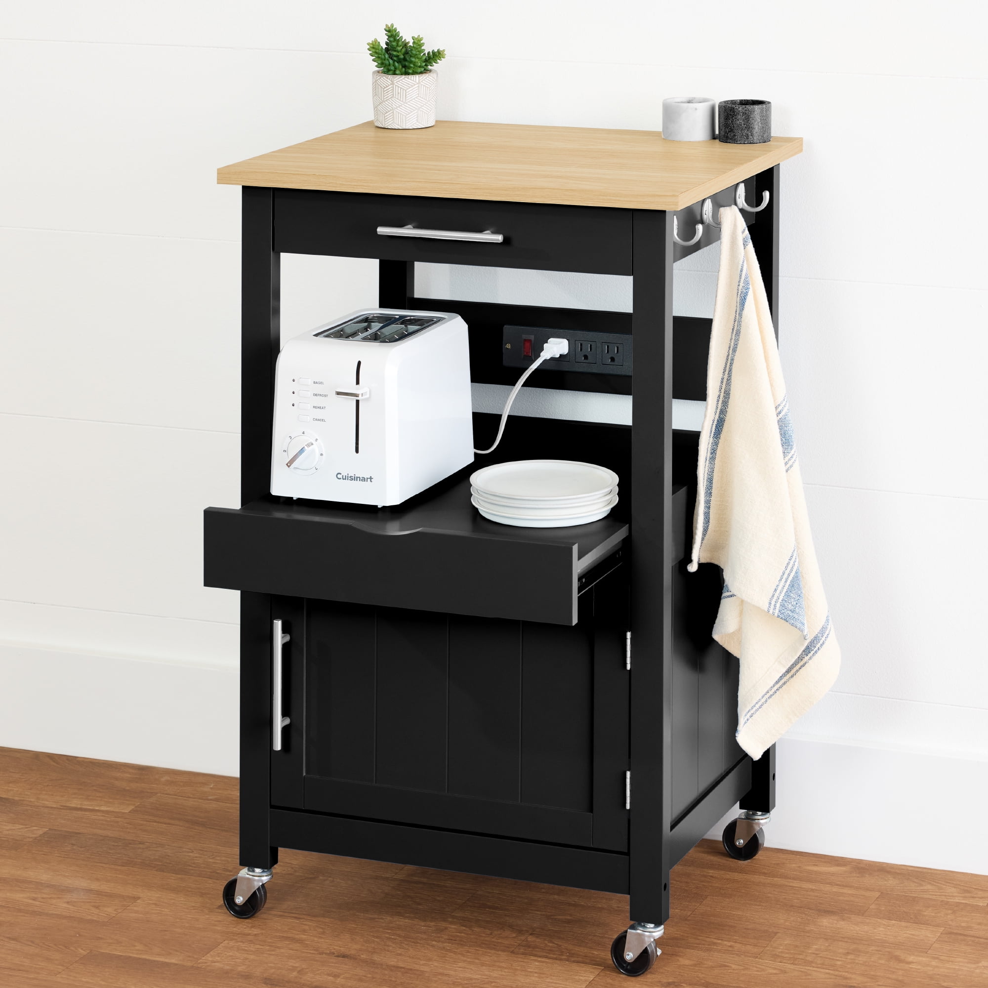 Best Choice Products Rolling Kitchen Island Cart, Single Door Cabinet w ...