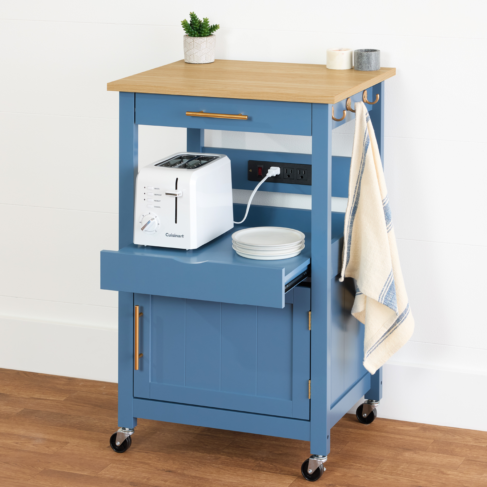 Best Choice Products Rolling Kitchen Island Cart, Single Door Cabinet w ...