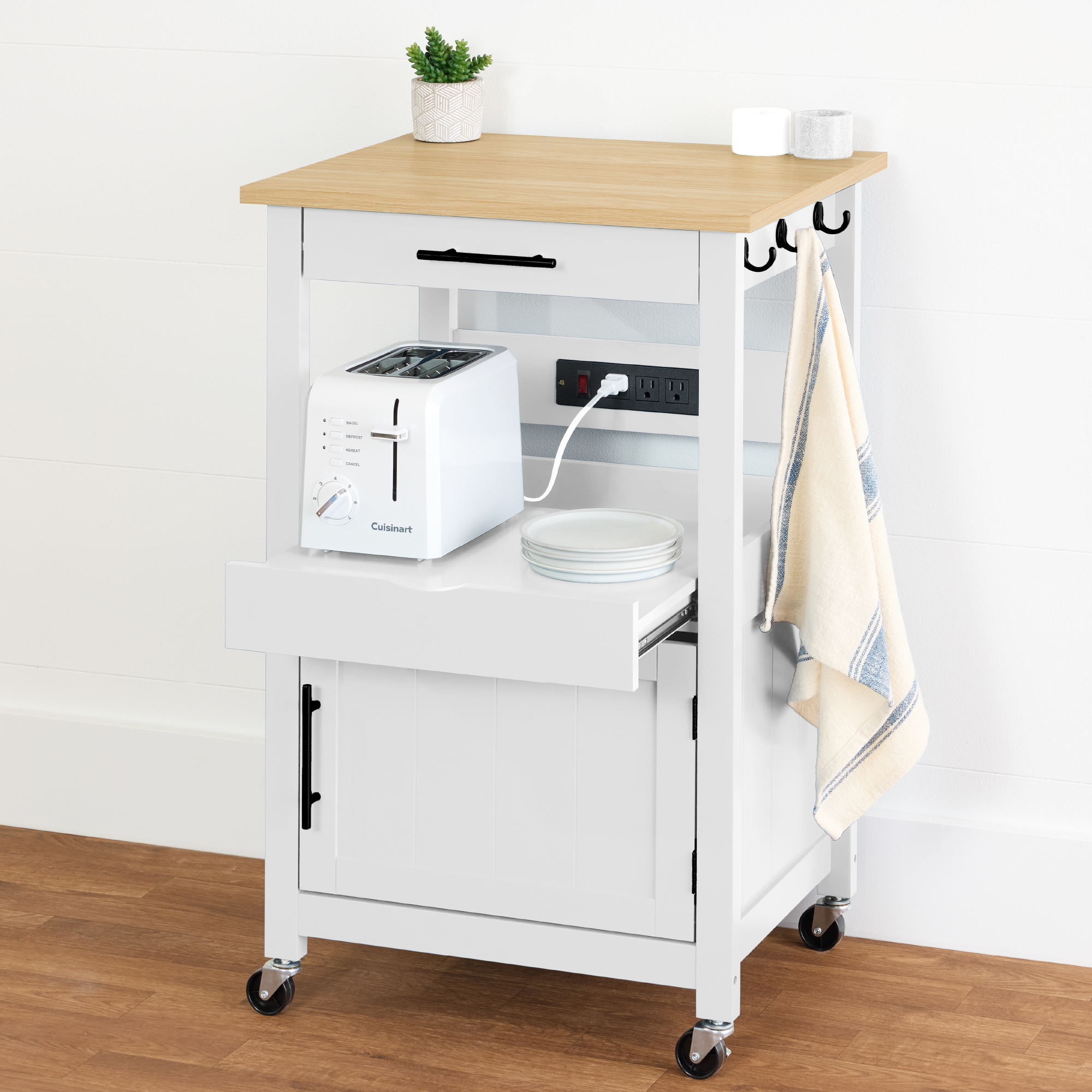 Best Choice Products Rolling Kitchen Island Cart, Single Door Cabinet w ...