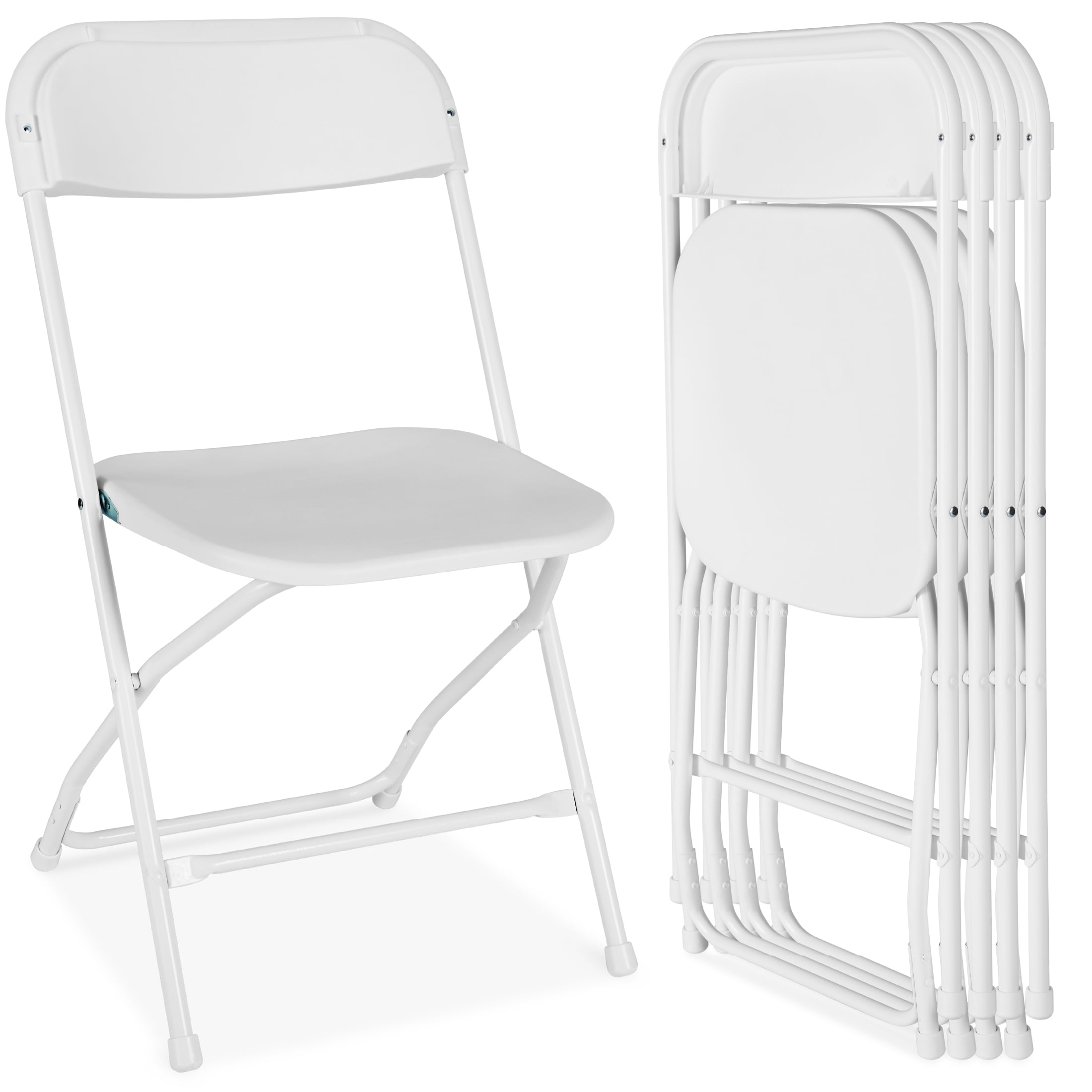 Best Choice Products Set of 4 Folding Stacking Plastic Chairs w/ Non ...
