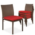 Best Choice 4-Piece Stackable Patio Wicker Chairs with Cushions, UV ...
