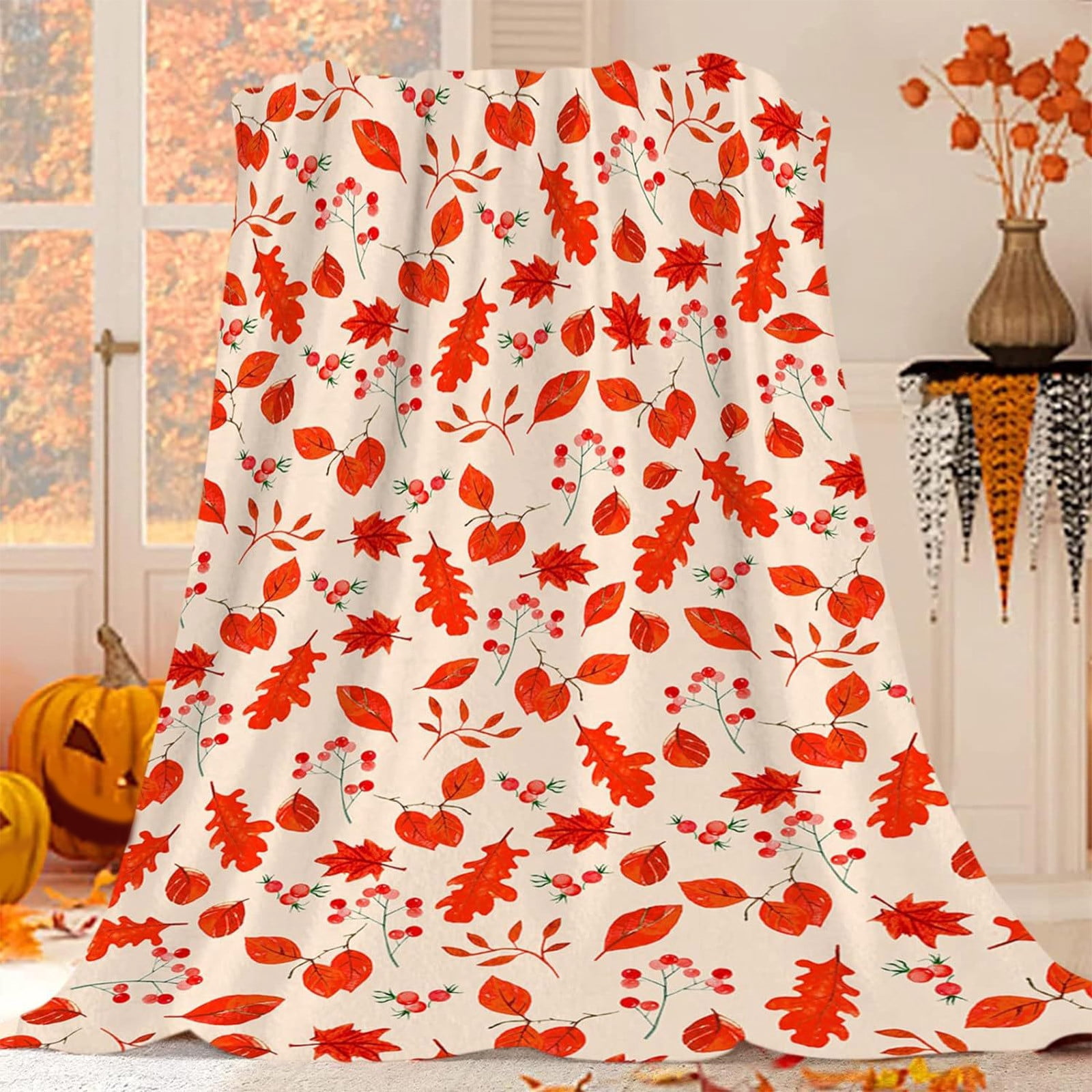Best Christmas Gifts 2025 Red Maple Leaf Throw Lightweight Warm For ...