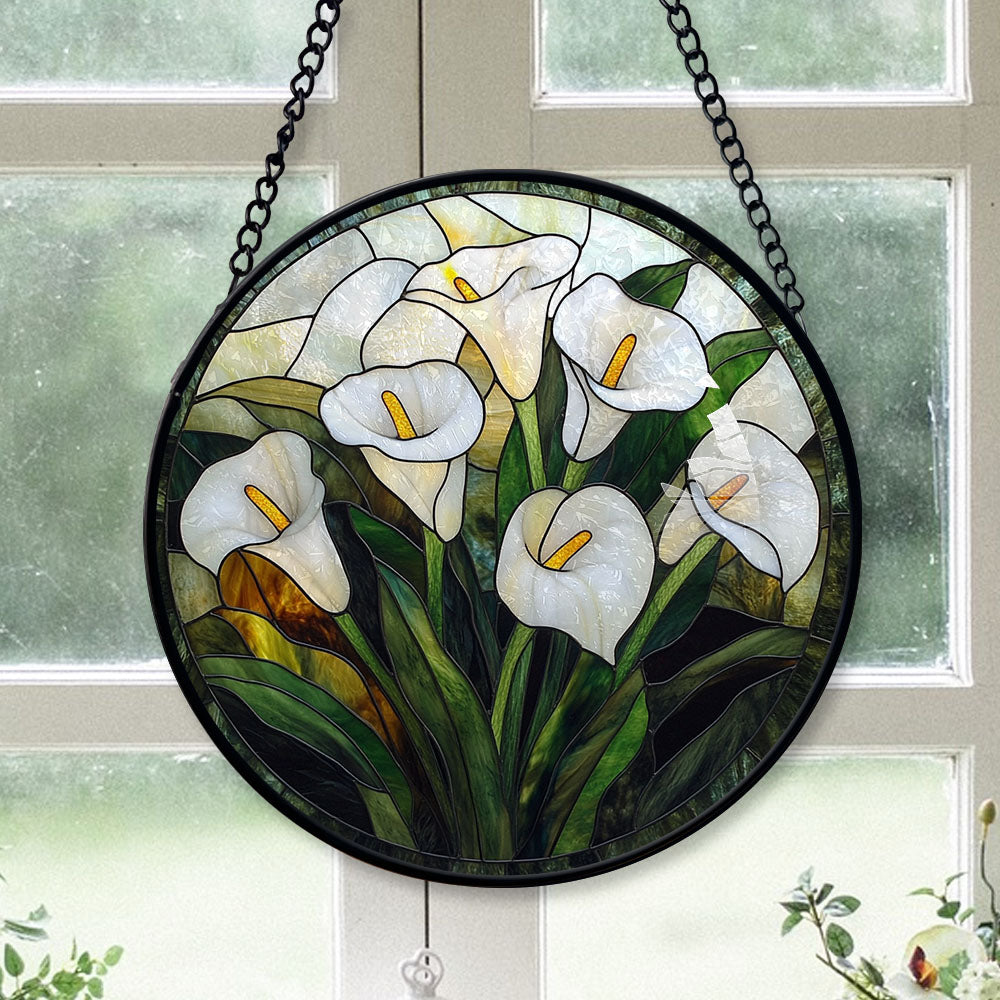 Best Christmas Gifts - White Calla Lily Flower Plant Stained Glass ...