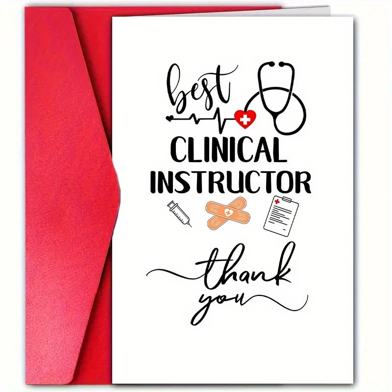 Best Clinical Instructor Thank You Card – Heartbeat and Stethoscope ...