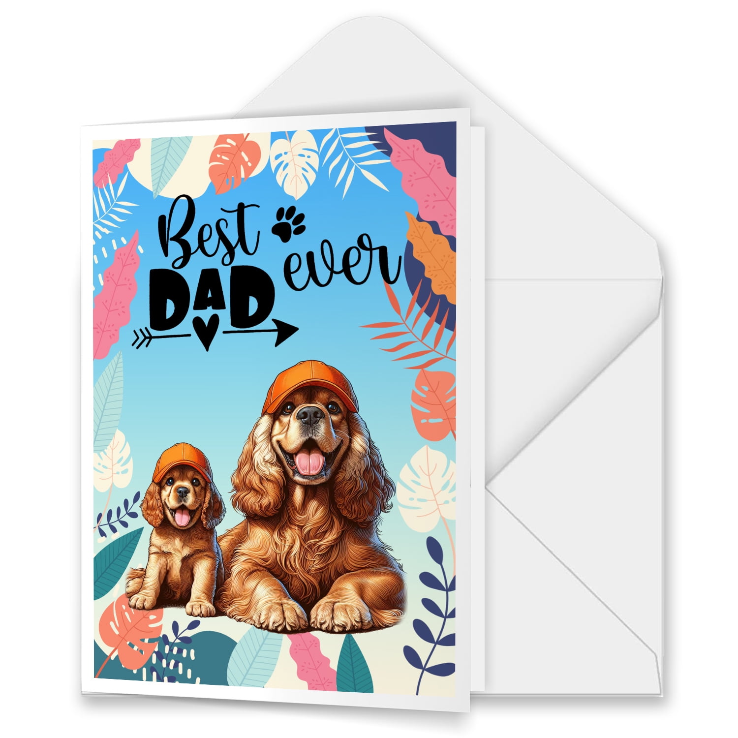 Best Cocker Spaniel Dad Ever Happy Father's Day 5x7in Folded Greeting ...