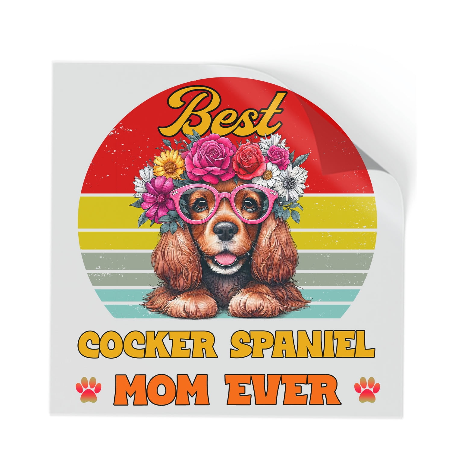 Best Cocker Spaniel Mom Ever Happy Mother's Day Cutout Transfer Sticker ...