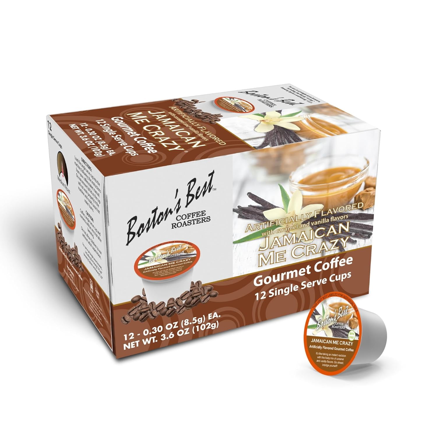 Best Coffee - Jamaican Crazy Flavored Coffee, dium Roast Gourt Coffee, Compatible with Coffee ...