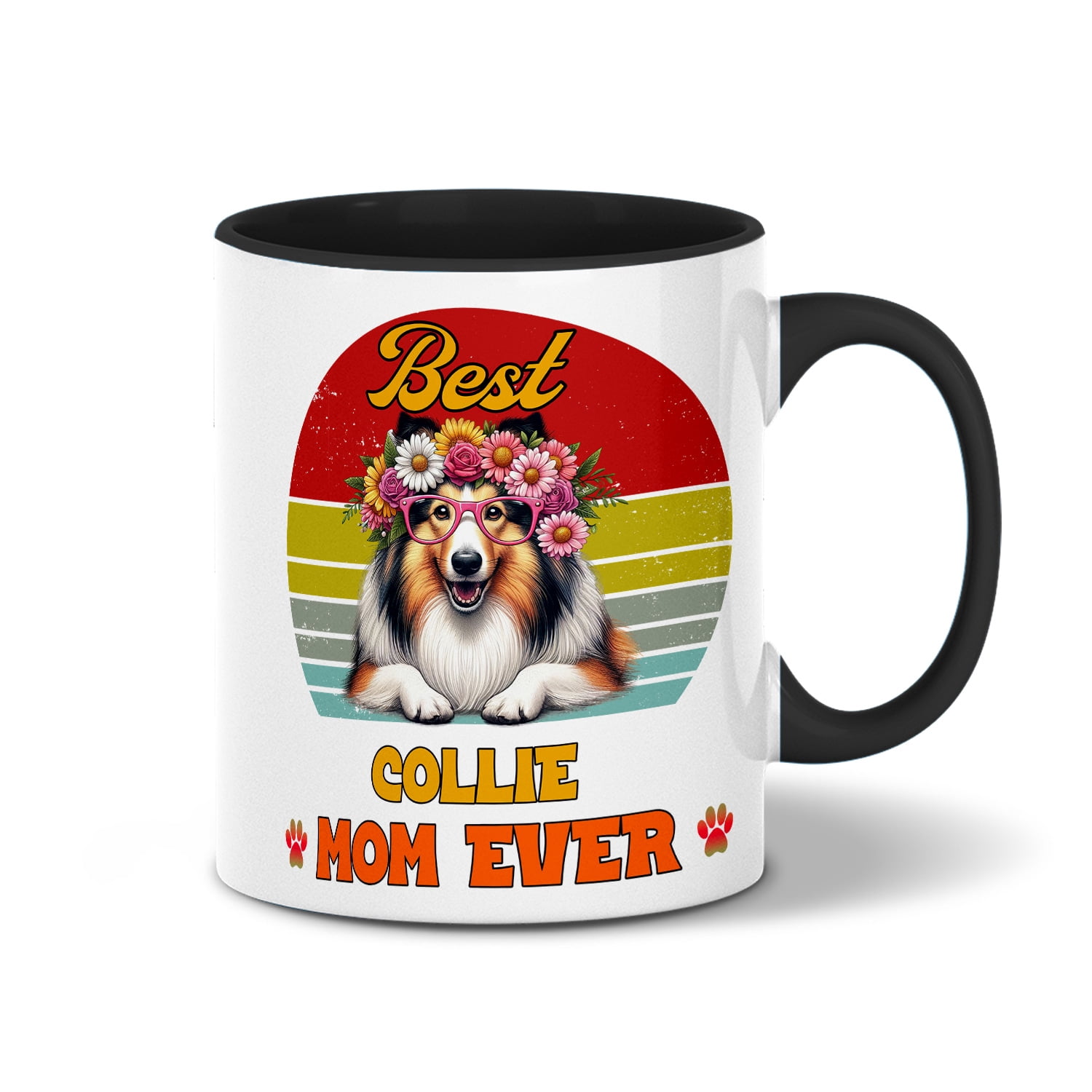 Best Collie Mom Ever Happy Mother's Day 11oz Accent Two-tone Mug Collie ...