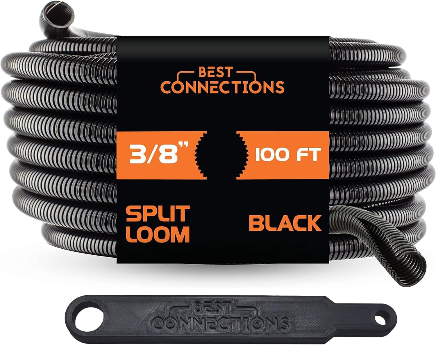 Best Connections 100 feet Split Wire Loom Flex-Guard Convoluted Tubing ...