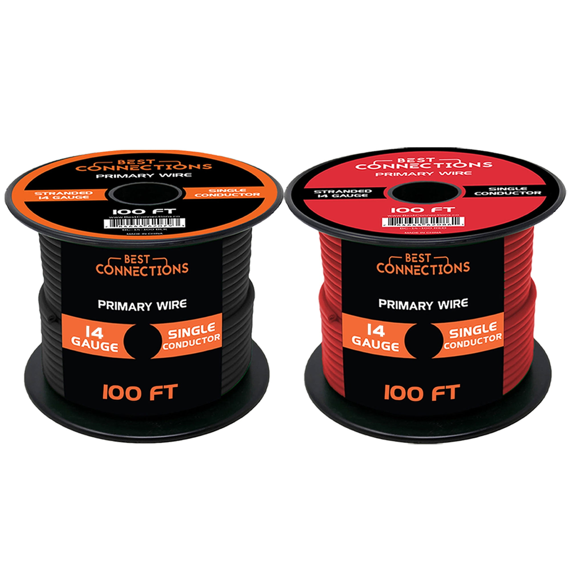 Best Connections 14Ga Primary Remote Wire 2 Rolls Electrical 200ft ...