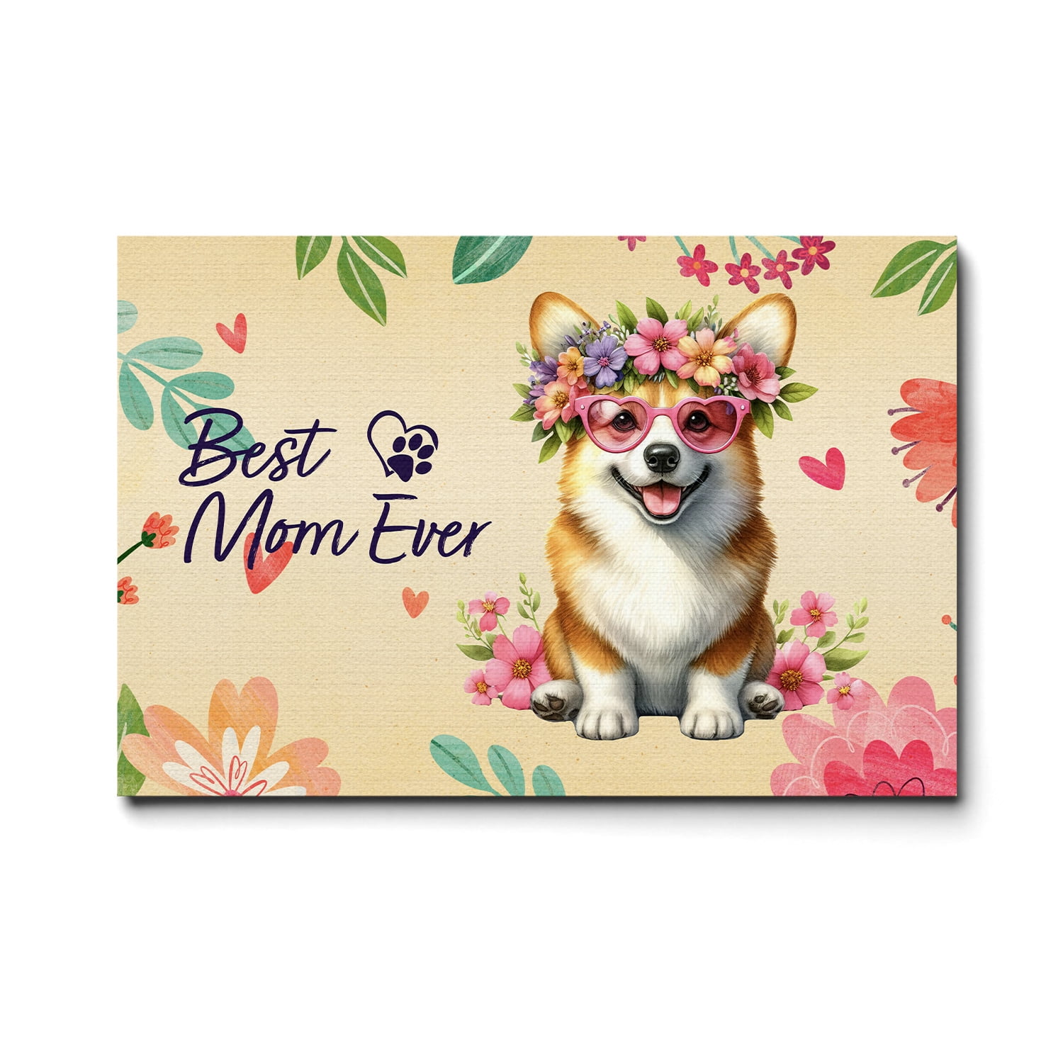 Best Corgi Mom Ever Happy Mother's Day Horizontal Matte Canvas Poster ...