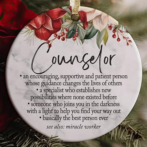 Best Counselor Christmas Ornament Gift Idea, World's Best Therapist ...