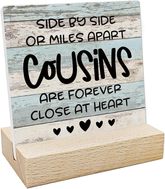 Best Cousin Gifts Cousins Are Forever Close At Heart Ceramic Sign ...