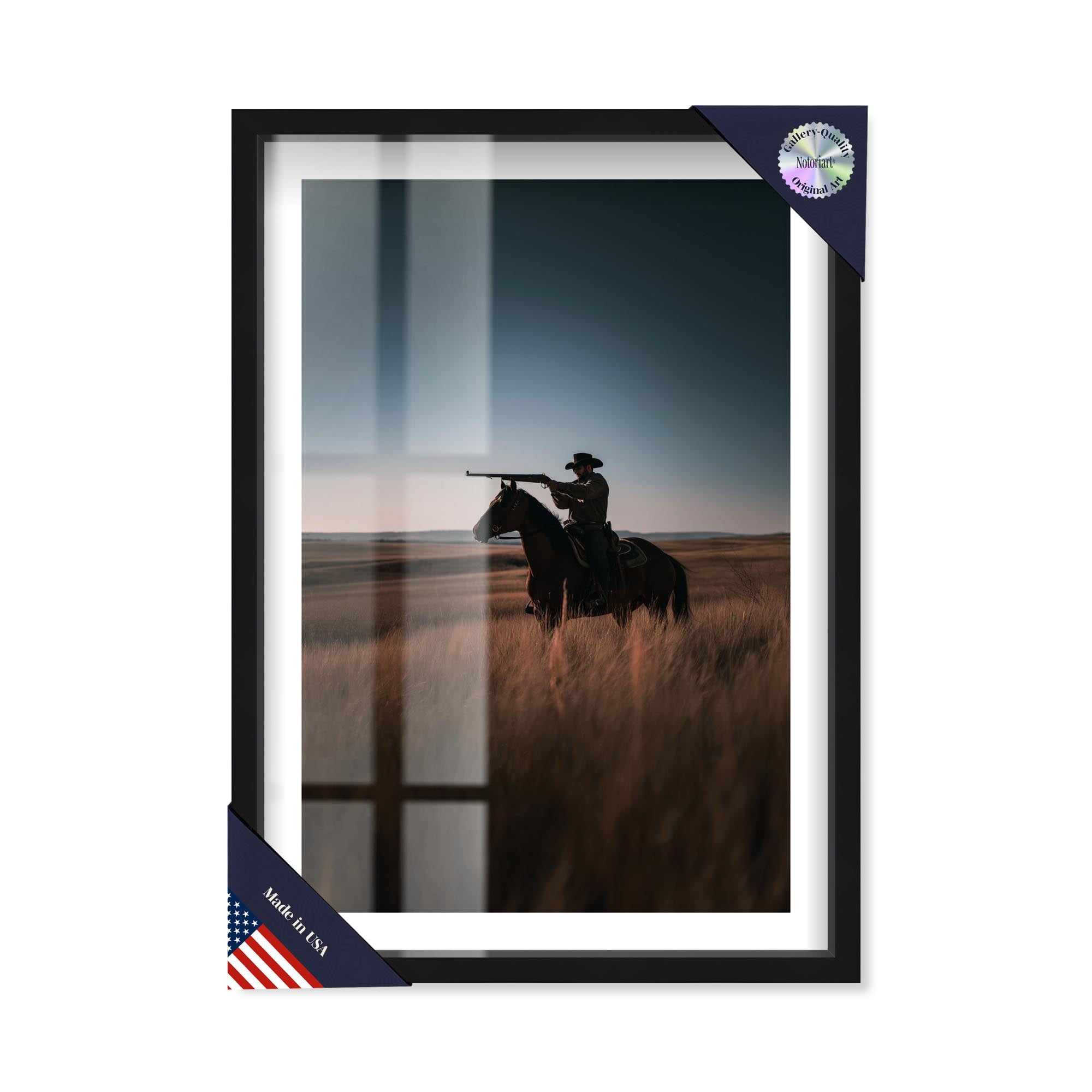 Best Cowboy Shot Shadowbox Print Western Framed Art by Notoriart, Black ...