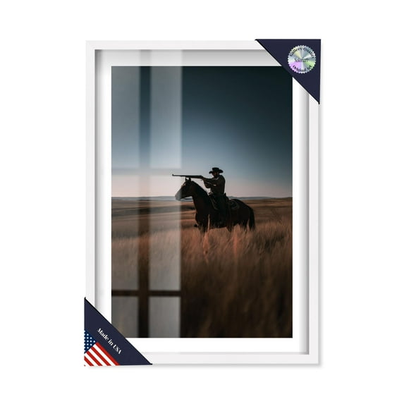 Best Cowboy Shot Shadowbox Print Western Framed Art by Notoriart, White ...