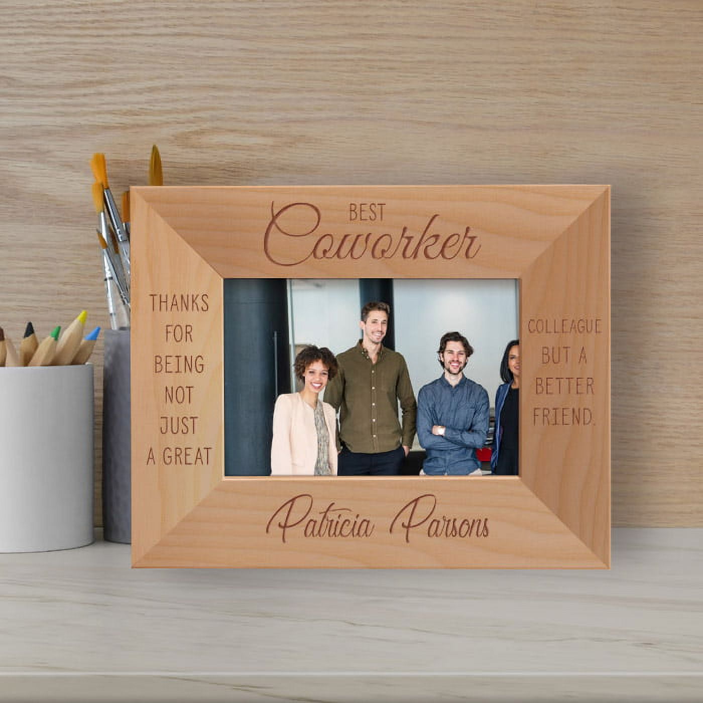 Best Coworker Personalized Wooden Frame-5" x 3 1/2" Brown Horizontal ...