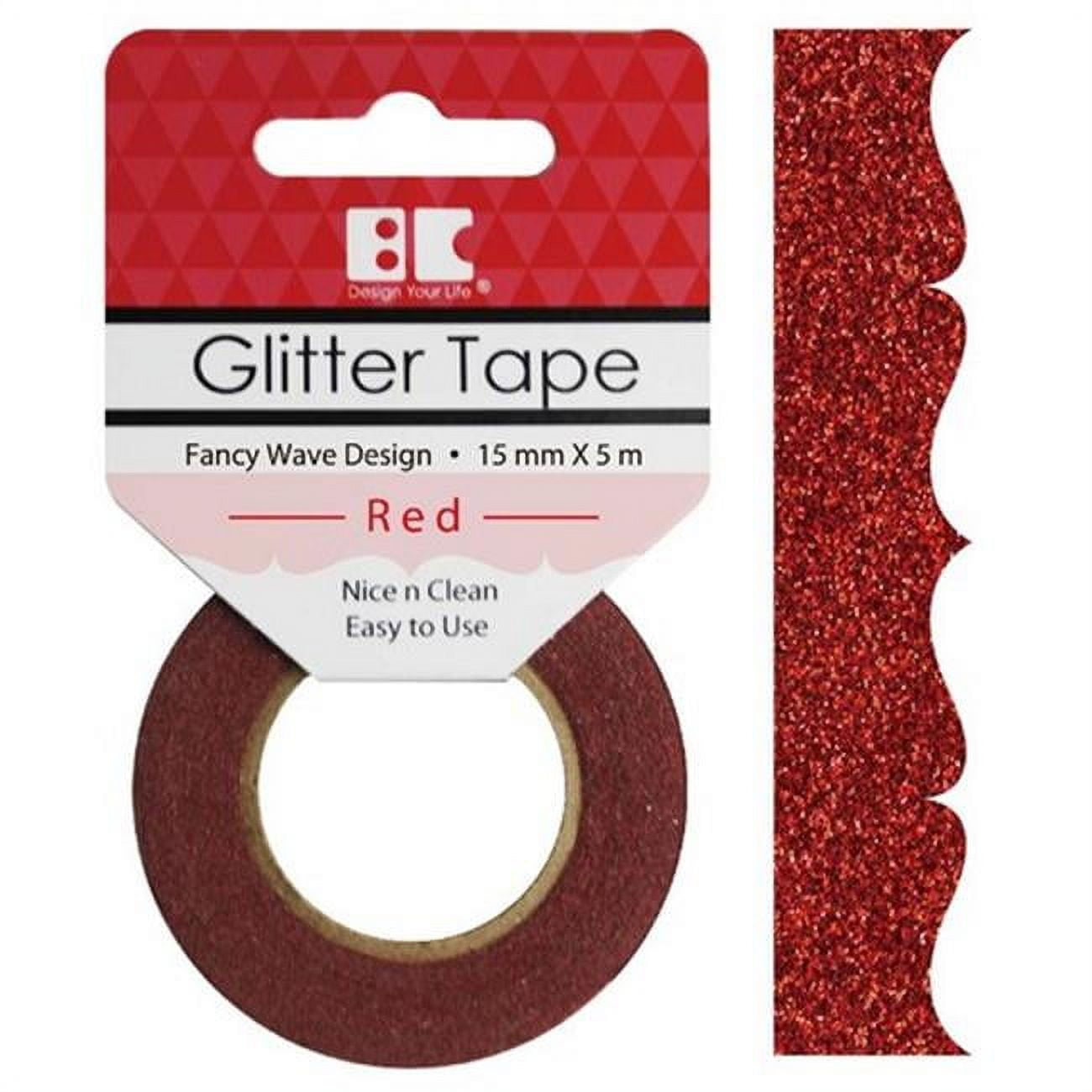 Best Creation Fancy Wave Design Red Glitter Tape, 10 Piece Per Pack ...
