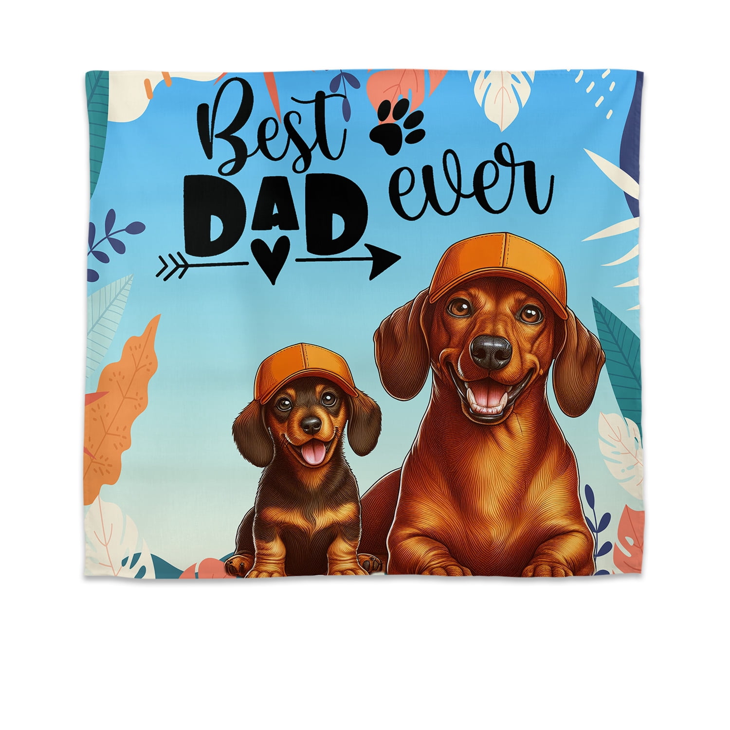 Best Dachshund Dad Ever Happy Father's Day Tapestry Wiener Dog Lover ...