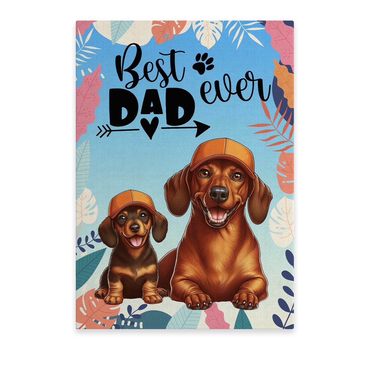 Best Dachshund Dad Ever Happy Father's Day Vertical Matte Canvas Poster ...