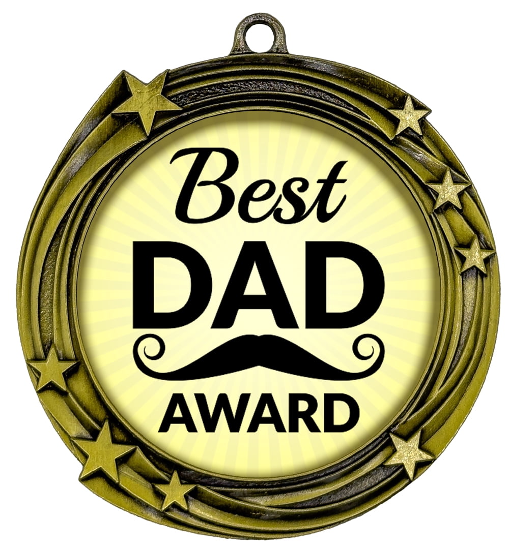 Best Dad Award Stars Design Medal | Celebration and Appreciation Prize ...
