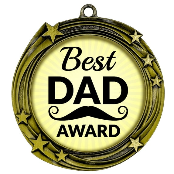 Best Dad Award Stars Design Medal | Celebration and Appreciation Prize ...