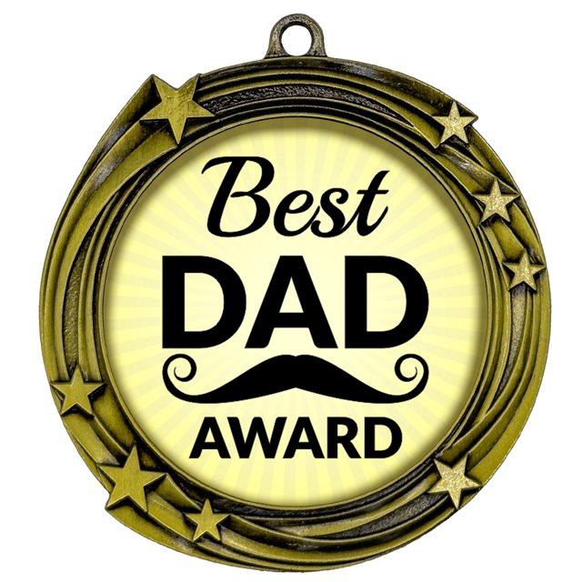 Best Dad Award Stars Design Medal | Celebration and Appreciation Prize ...