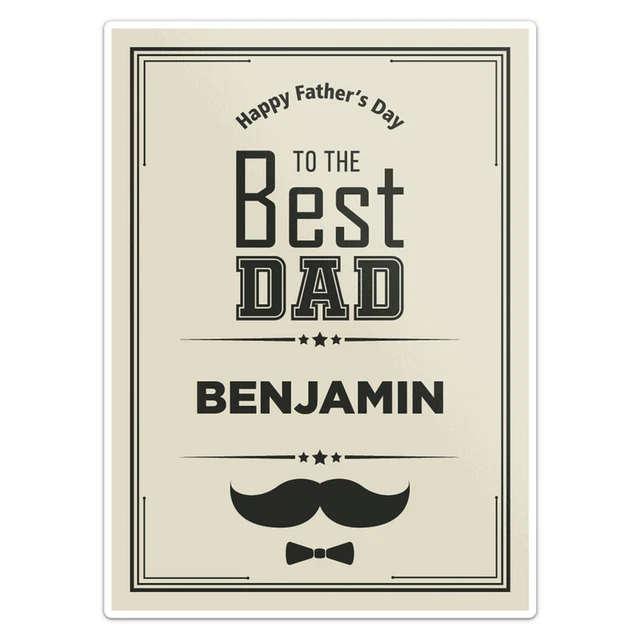 Best Dad Benjamin Father'S Day Sticker Phone Decal Water Bottle ...