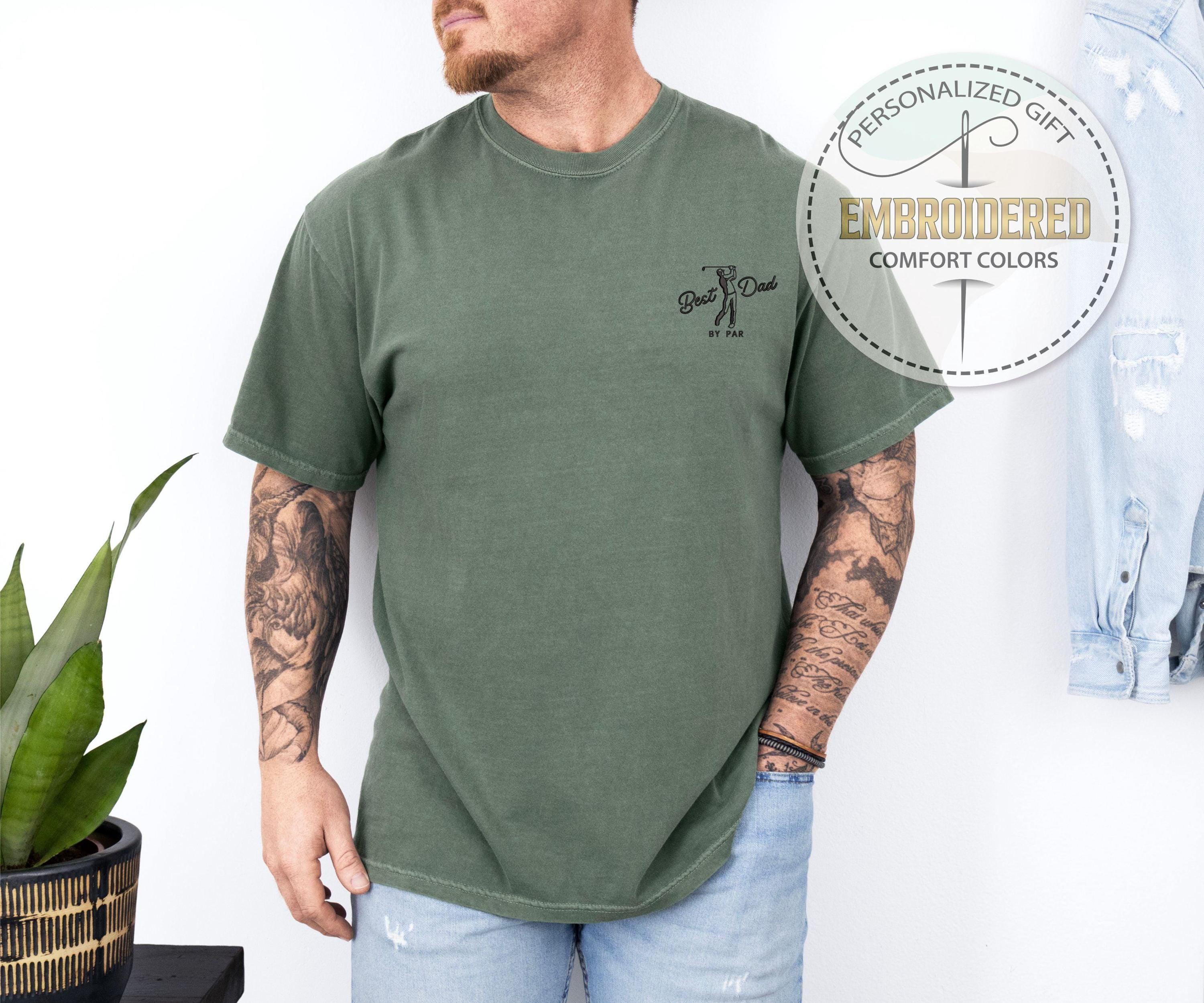 Best Dad By Par Embroidered Tee, Golf Dad Pocket Stitch Shirt, Dad ...