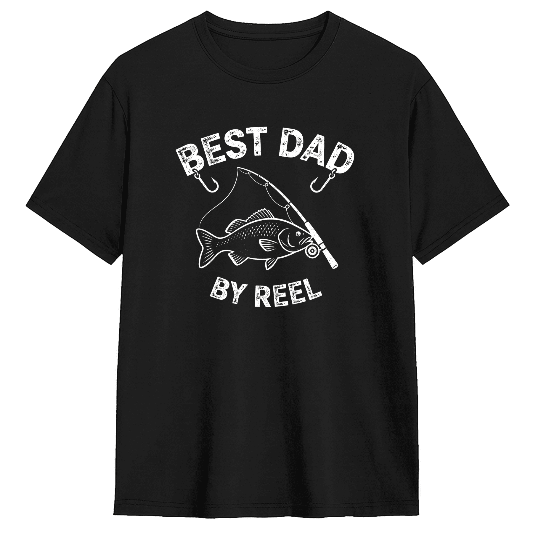 Best Dad By Reel Vintage Graphic Tee For Men, Dad Fishing Cotton Short ...
