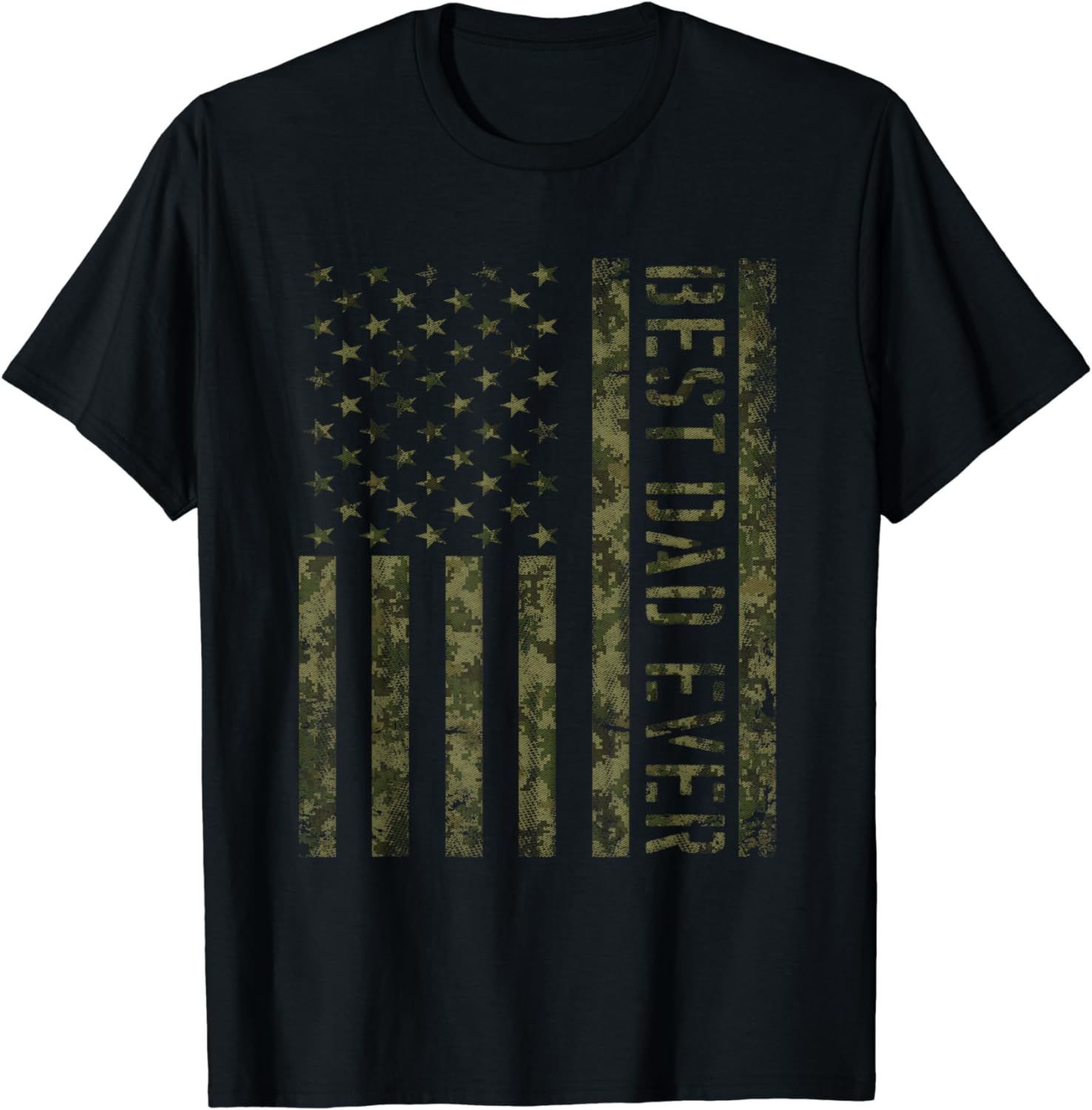 Best Dad Ever American Flag Camo Tshirt For Fathers Day - Walmart.com