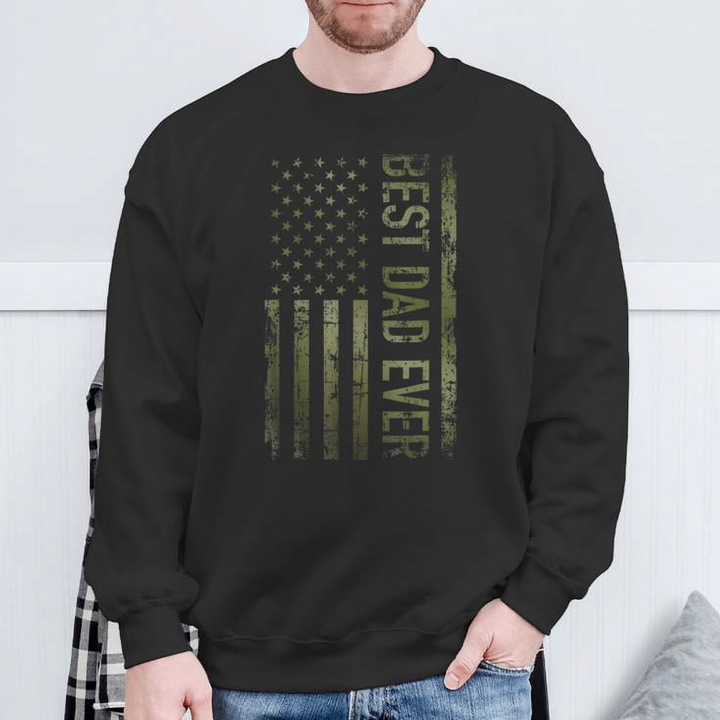 Best Dad Ever American Military Camouflage Flag Father Sweatshirt ...