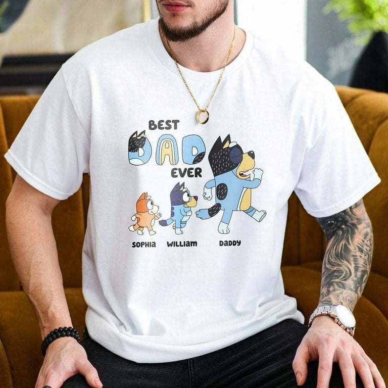 Best Dad Ever Bluey Shirt, Personalized Bluey Dad Shirt Comfort Colors ...