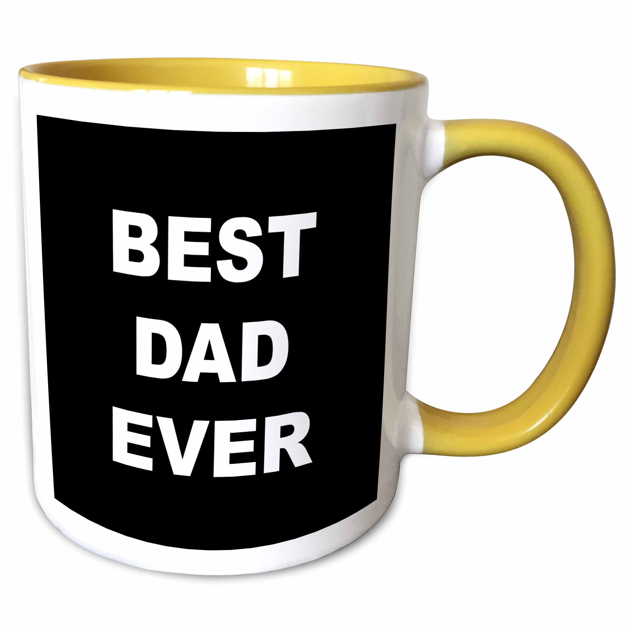 3drose, Best Dad Ever. Bold White Lettering on Black Background., 15oz ...