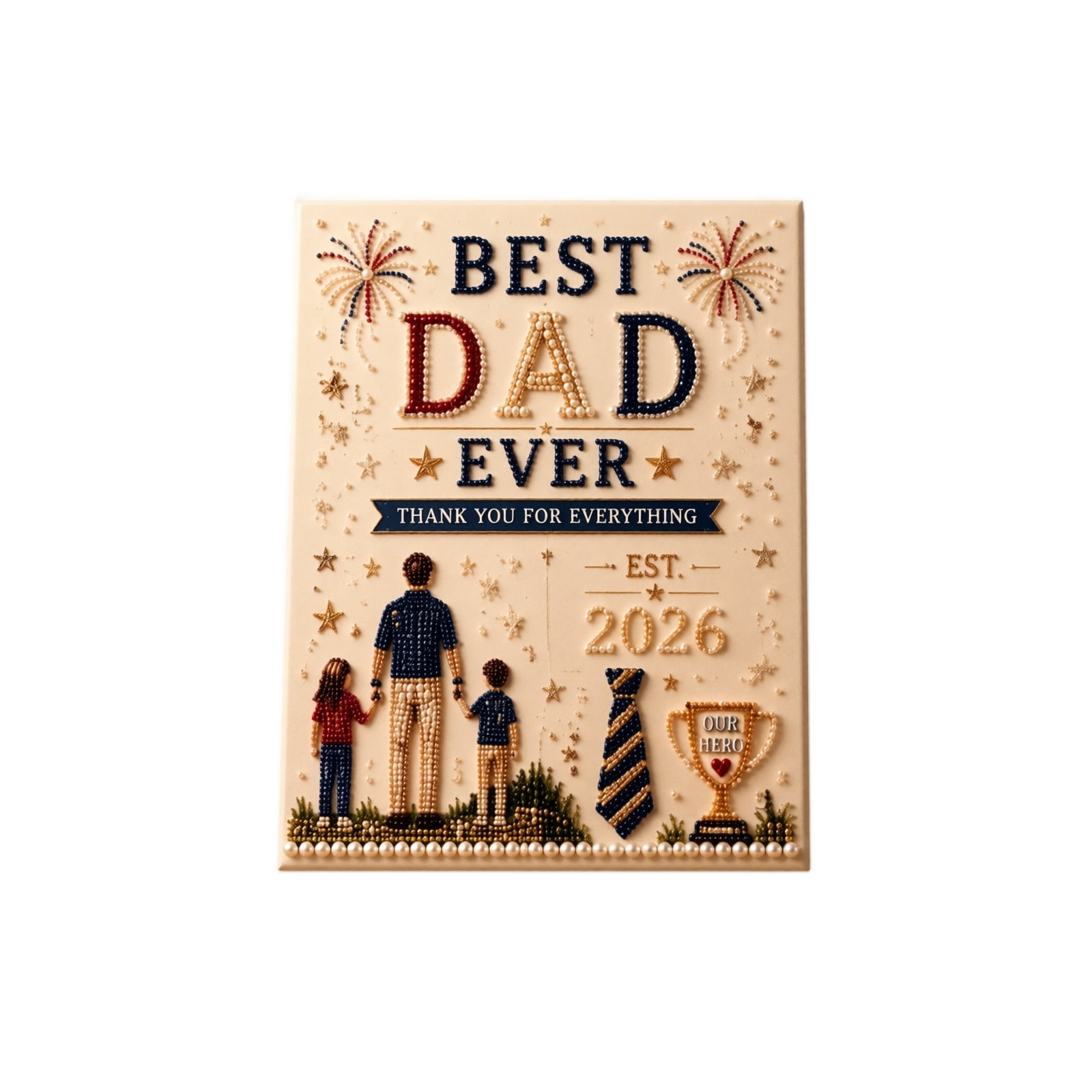 Best Dad Ever DIY Pearl Painting Kit, Happy Father's Day Handmade Pearl ...