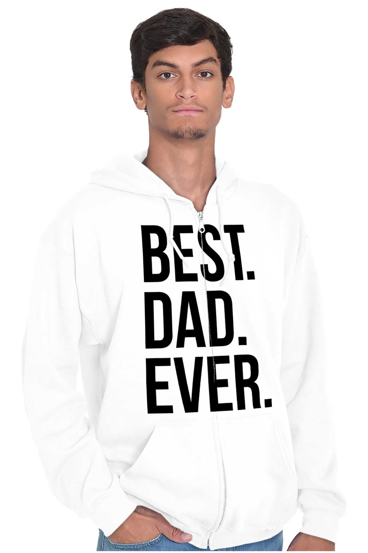 Best Dad Ever Fathers Day Gift Men's Big & Tall Graphic Zip Up Hoodie ...