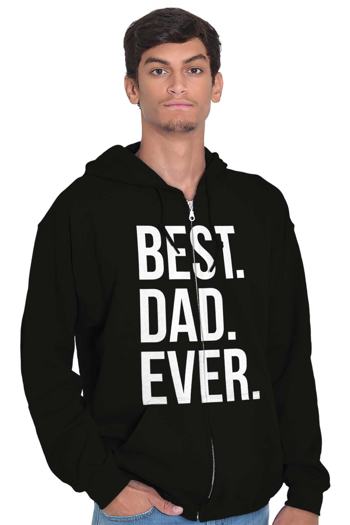 Best Dad Ever Fathers Day Gift Men Big & Tall Zip Hoodie Brisco Brands ...