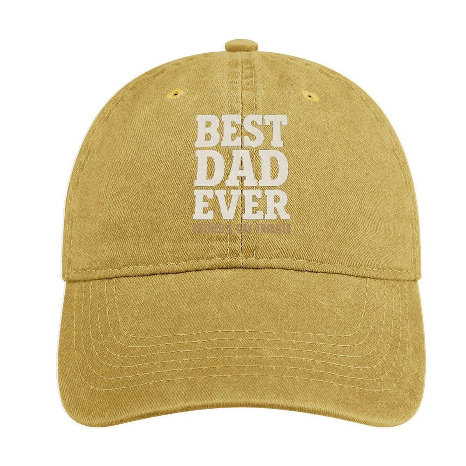 Best Dad Ever Fathers Day Tribute Sand Colour Adjustable Baseball Cap ...