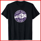 Best Dad Ever Fist Bump Circle Emblem Design Dad Slogan Graphic Unisex ...
