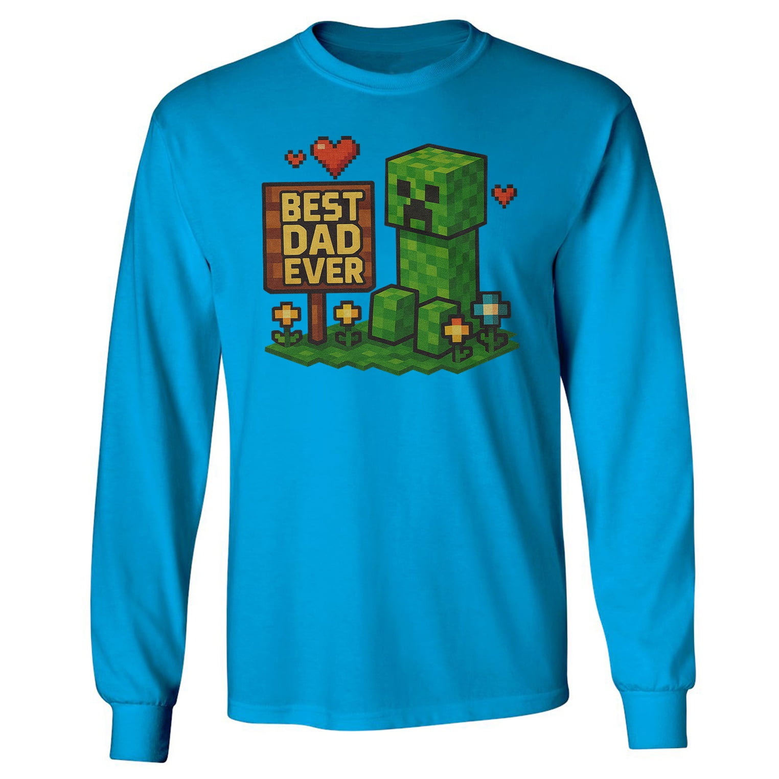 Best Dad Ever Gaming Daddy Pixel - Funny Fathers Day Long Sleeve T ...