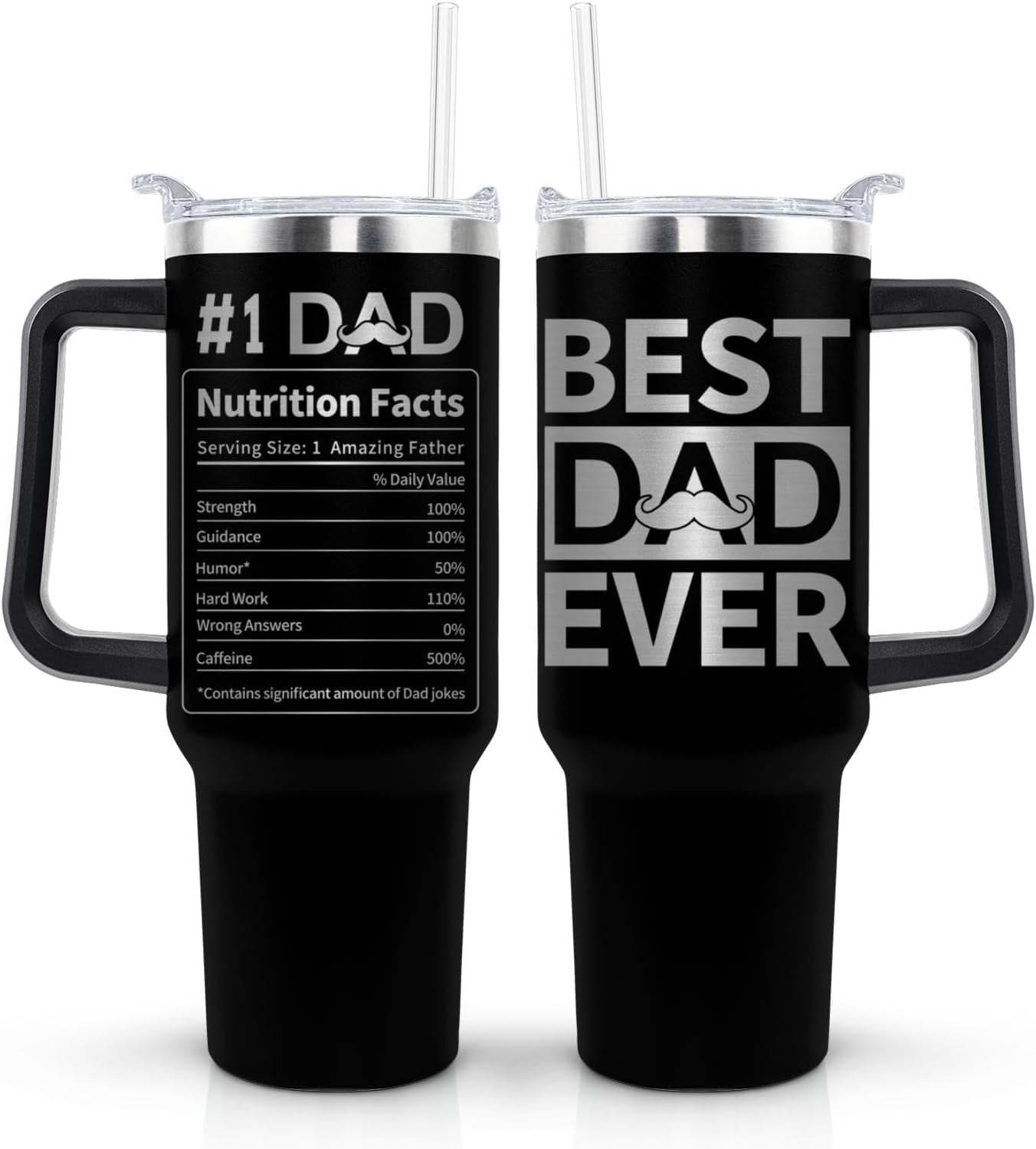 Best Dad Ever Gifts 40oz Tumbler with Handle and Lid Straw, Father‘s ...