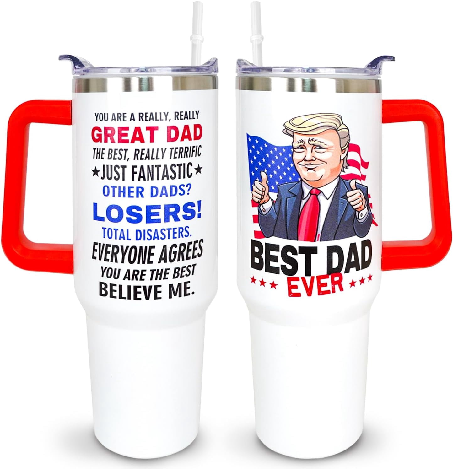 Best Dad Ever Gifts for Dad 40 OZ Tumbler Cup Fathers Day Birthday ...
