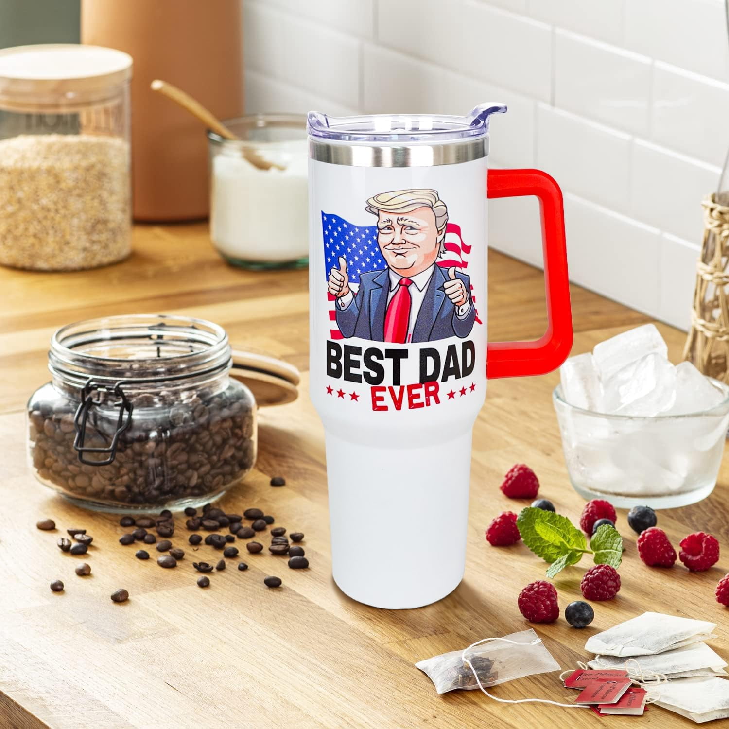 Best Dad Ever Gifts for Dad 40 OZ Tumbler Cup Fathers Day Birthday ...