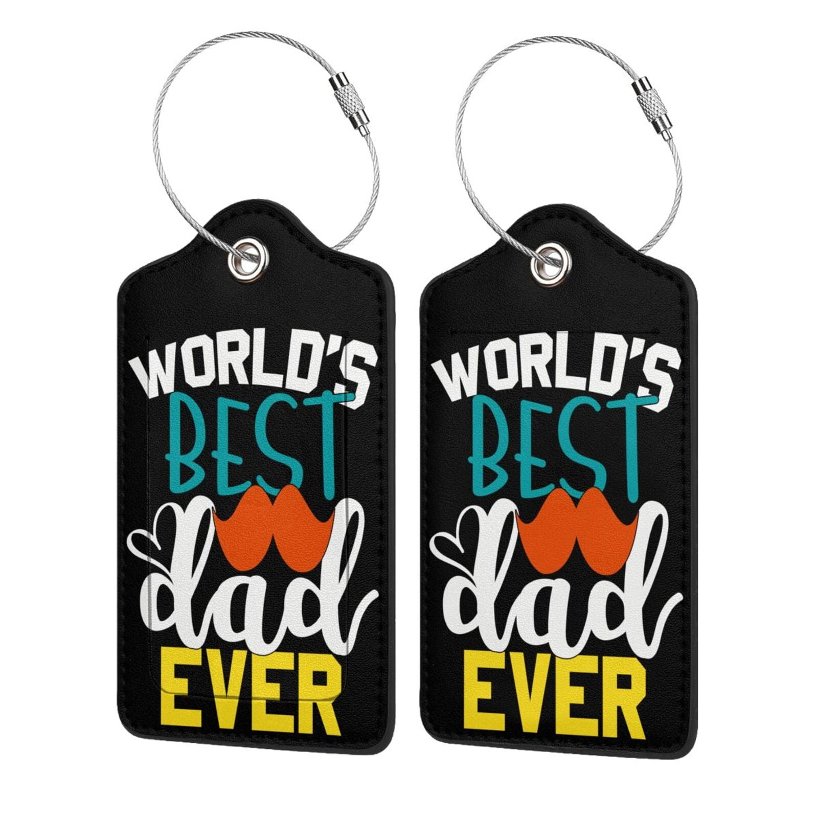 Best Dad Ever Happy Father's Day Luggage Tags for Suitcase PU Privacy ...