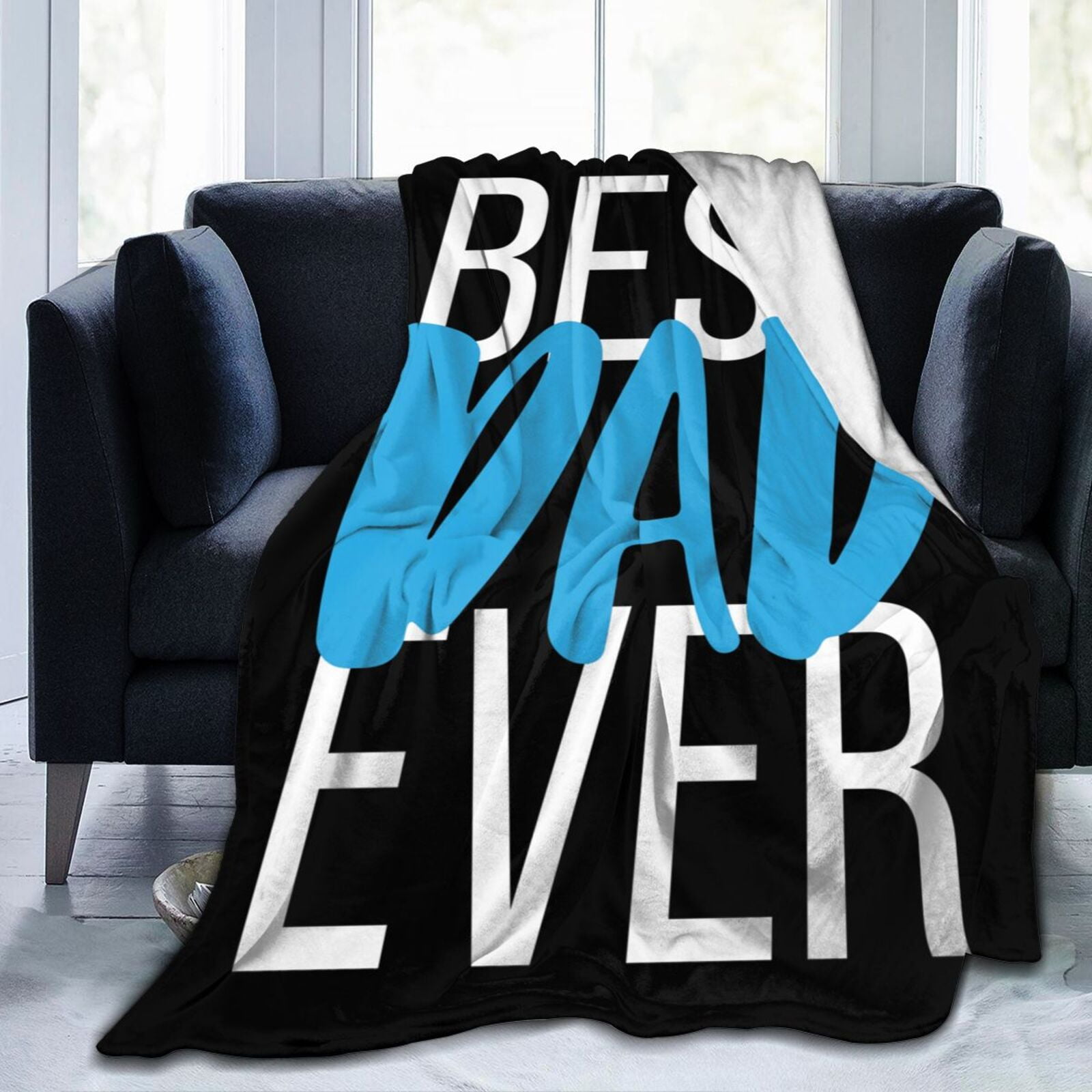 Best Dad Ever Happy Father's Day Throw Blanket Soft Cozy Warm Durable ...