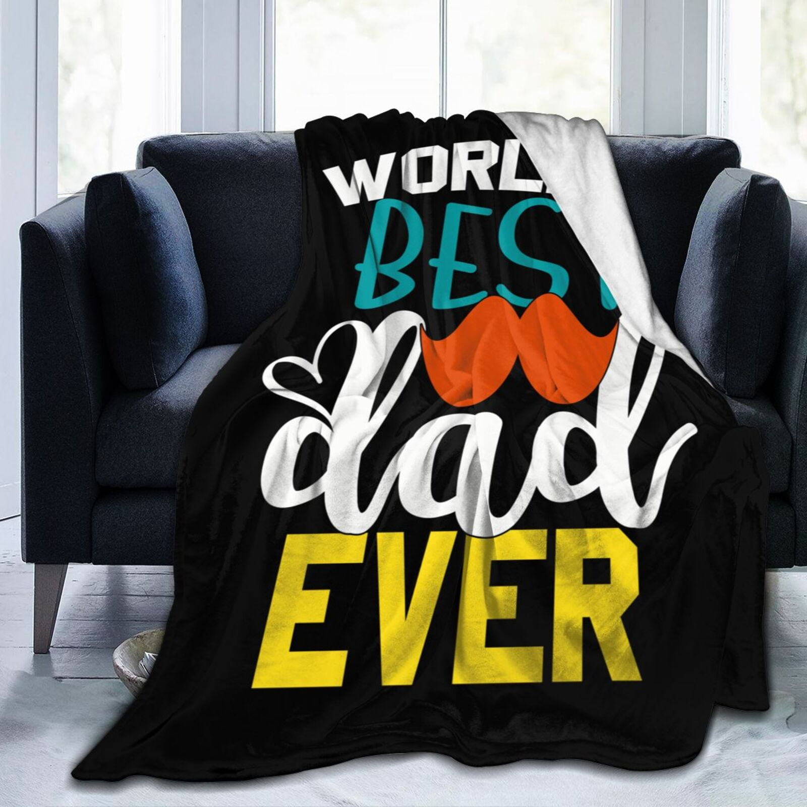 Best Dad Ever Happy Father's Day Throw Blanket Soft Cozy Warm Durable ...
