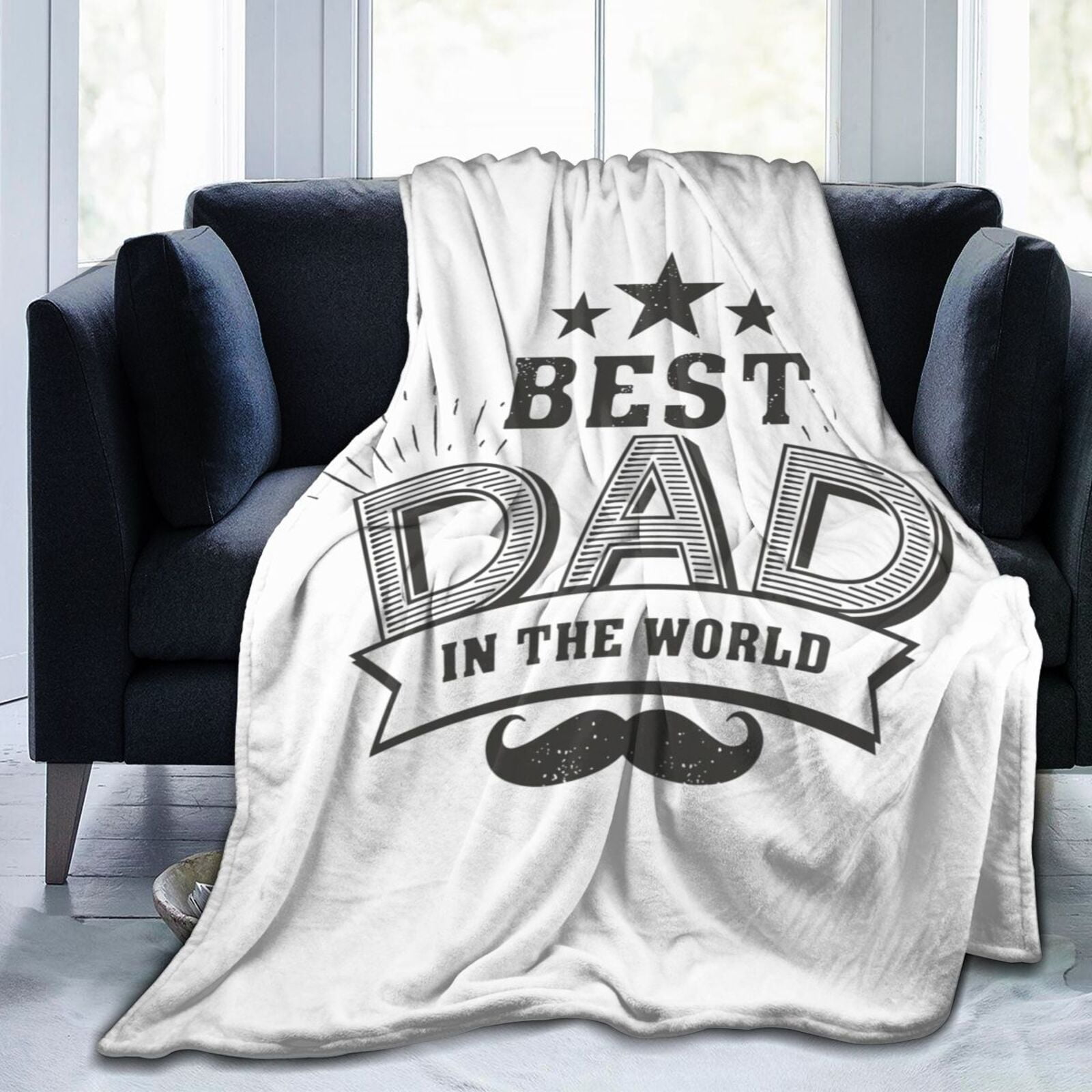Best Dad Ever Happy Father's Day Throw Blanket Soft Cozy Warm Durable ...